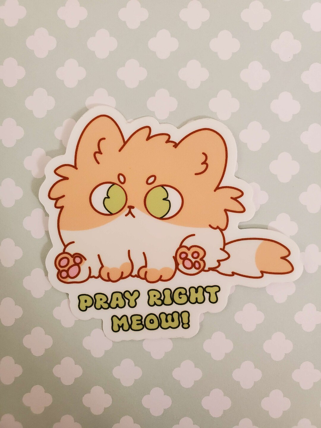 Pray Right Meow | Cat Sticker | Die Cut Vinyl Sticker | Bible Stickers ...