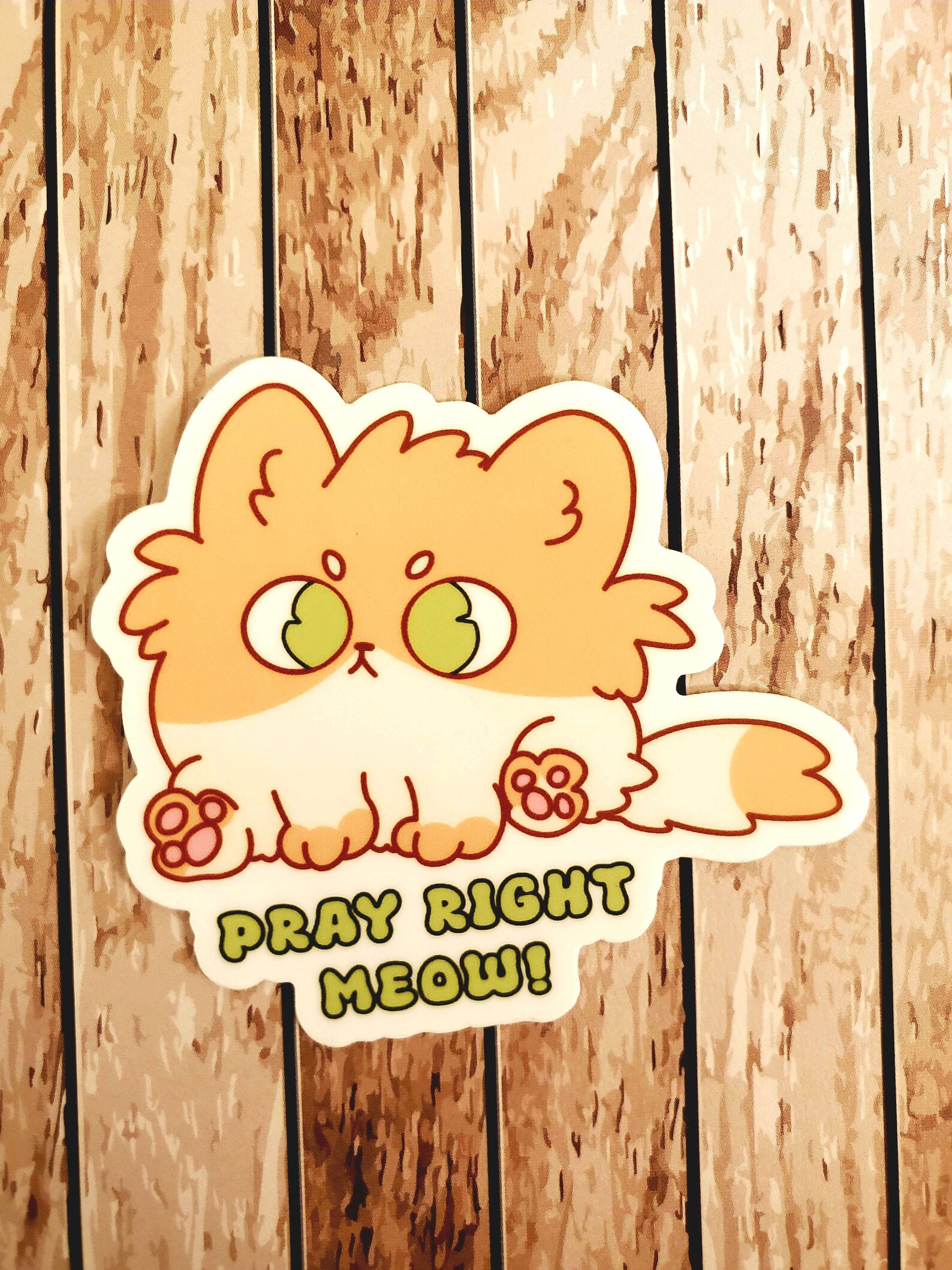 Pray Right Meow | Cat Sticker | Die Cut Vinyl Sticker | Bible Stickers ...