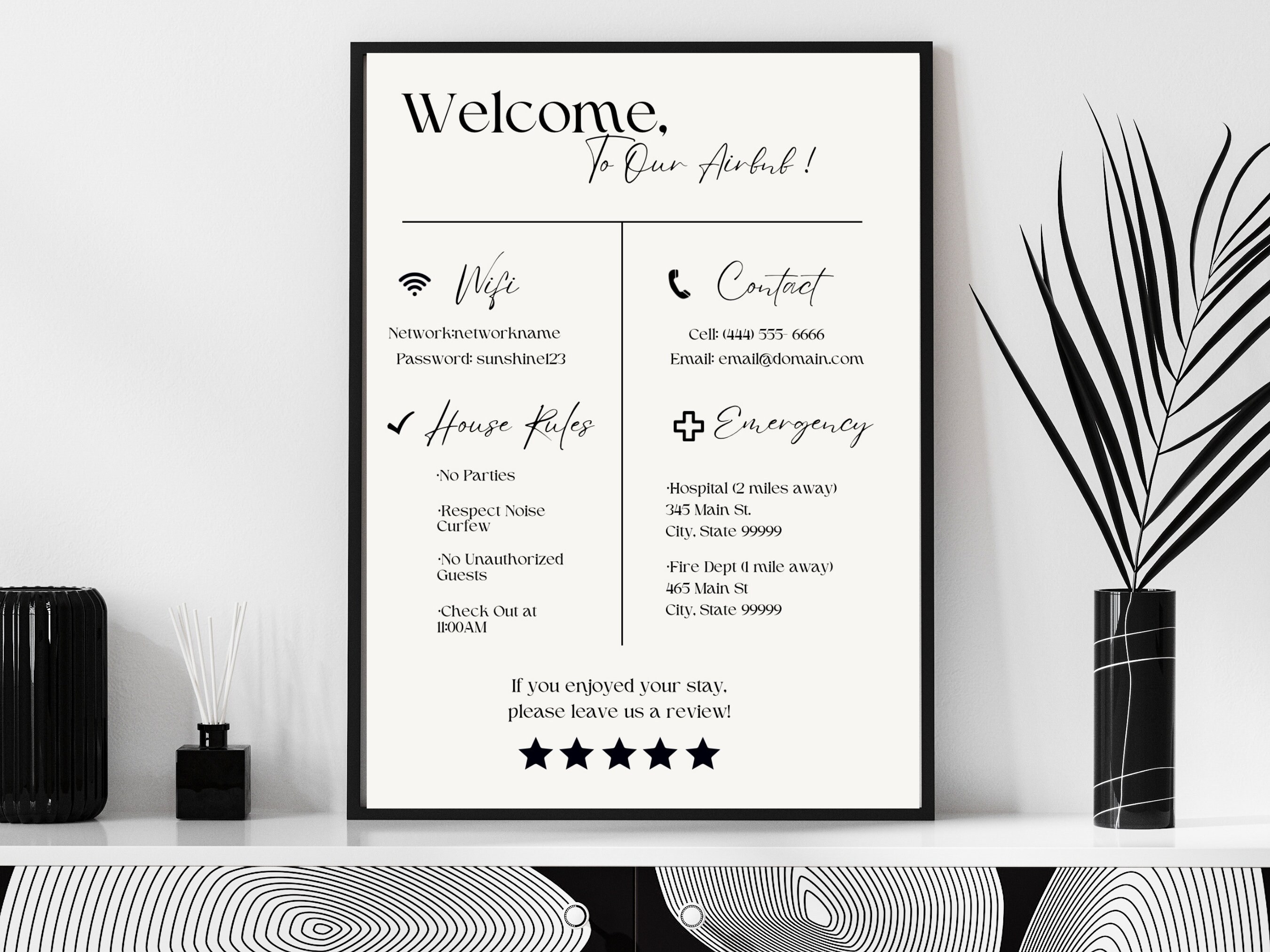 Airbnb Sign Bundle I Editable Template | Airbnb Welcome Signs | VRBO - Etsy