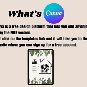 Wifi Sign QR Code Printable, Editable Airbnb Wifi Sign Canva Template ...