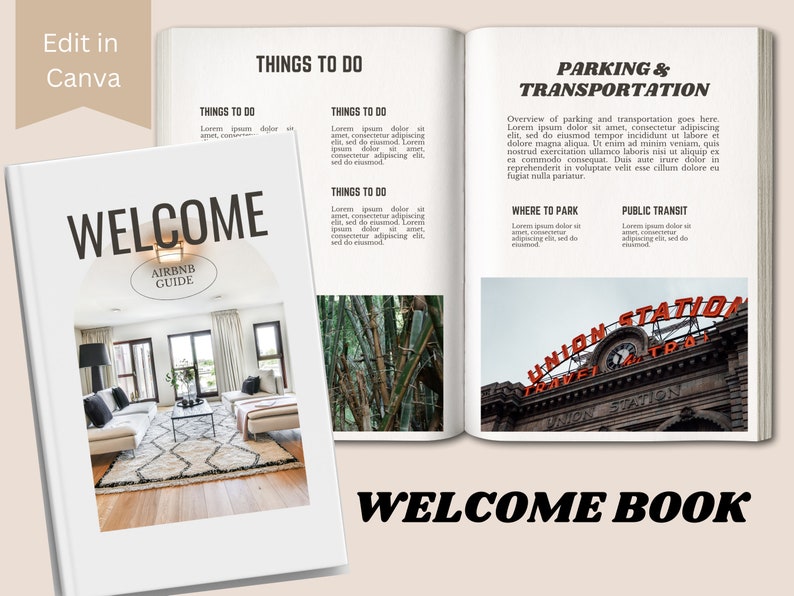 Airbnb Welcome Book | Template Airbnb House Guide | Welcome Book |canva ...