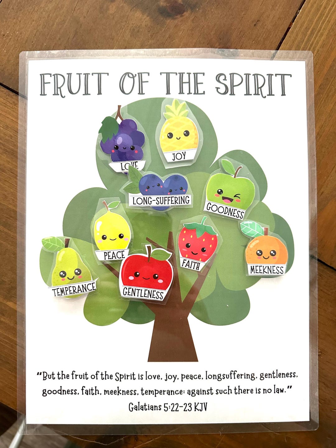 Fruit of the Spirit Kid’s Activity KJV Craft Page Sunday School Page ...