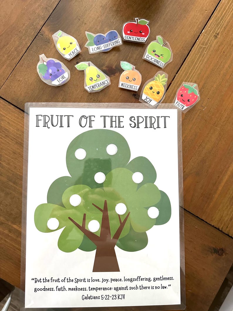 Fruit of the Spirit Kid’s Activity KJV Craft Page Sunday School Page ...