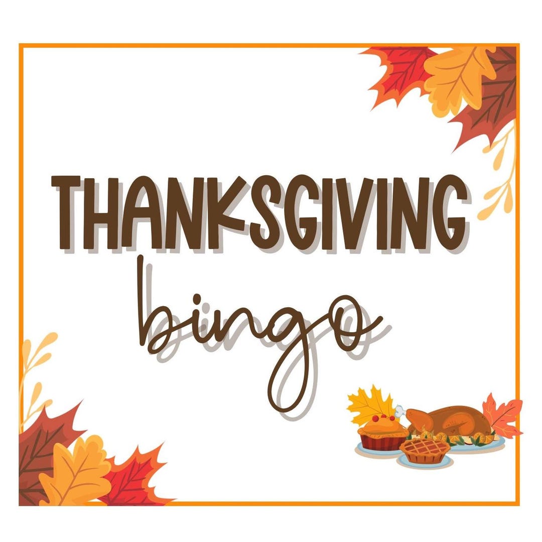 Thanksgiving Bingo Game – Printable Family Activity | Fall Classroom ...