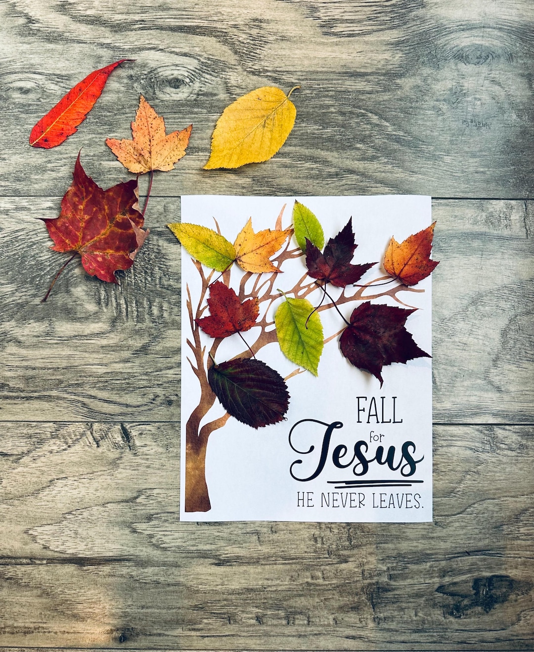 Fall for Jesus He Never Leaves Kid’s Activity Craft Paper Sunday School ...