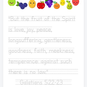 Fruit of the Spirit Kid’s Activity KJV Craft Page Sunday School Page ...