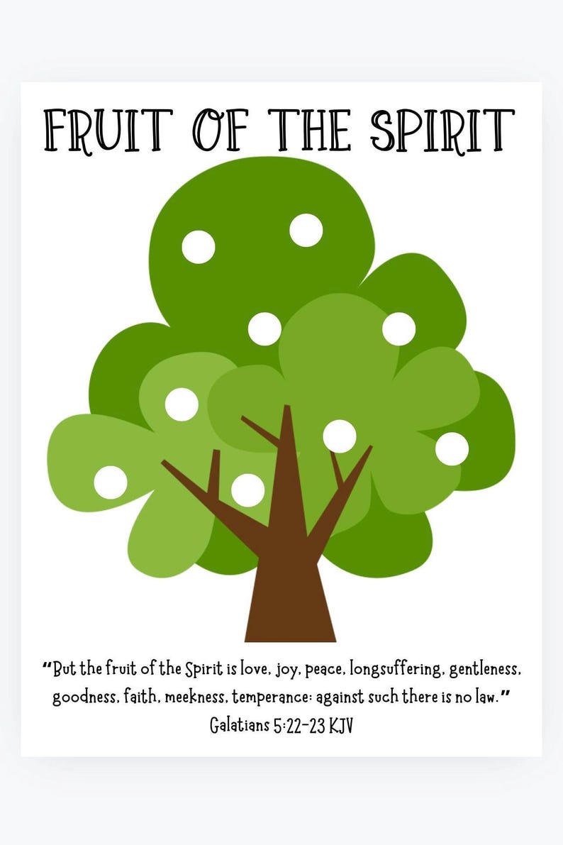 Fruit of the Spirit Kid’s Activity KJV Craft Page Sunday School Page ...