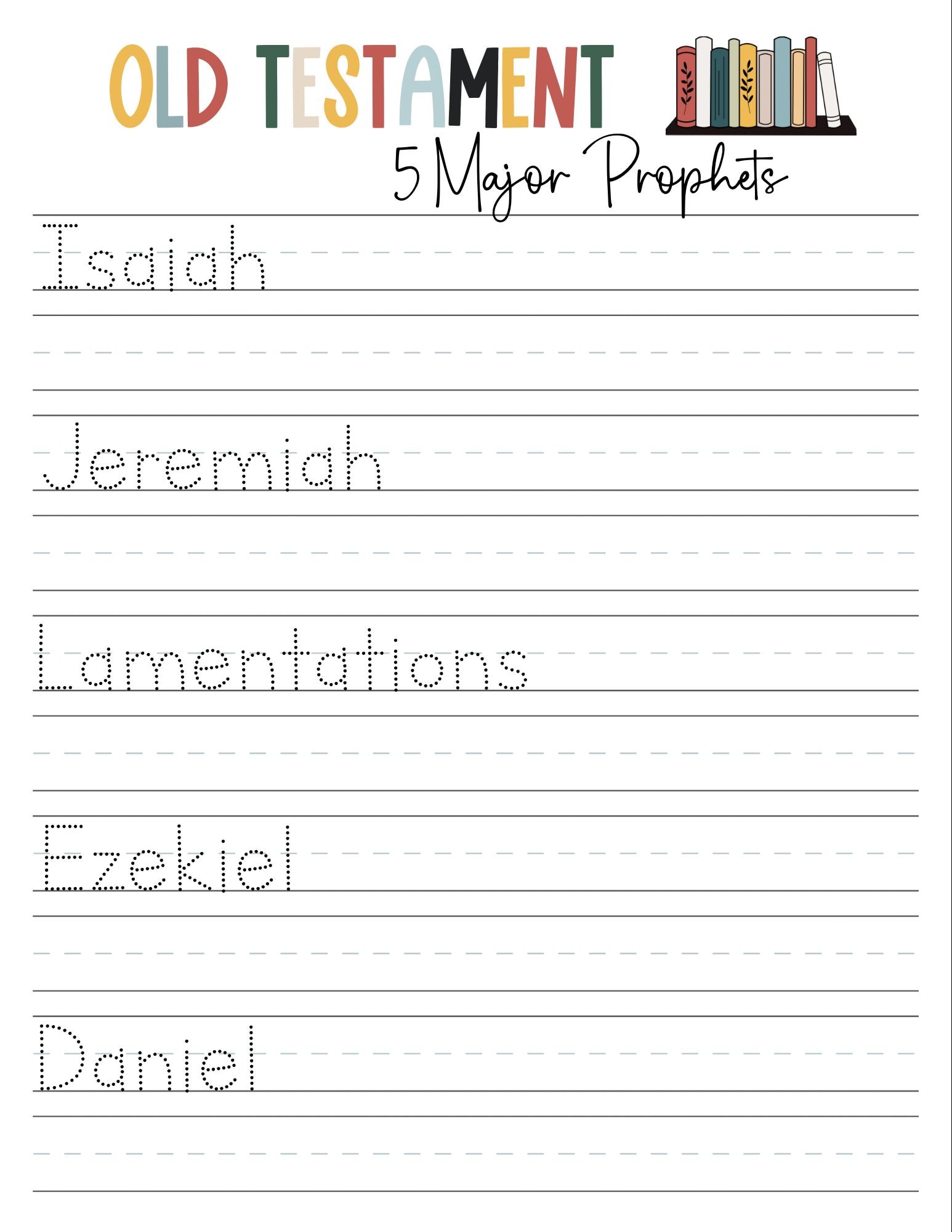Learn Books of the Bible Lesson Tracing & Learning Letters for Sunday ...
