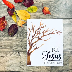 Fall for Jesus He Never Leaves Kid’s Activity Craft Paper Sunday School ...