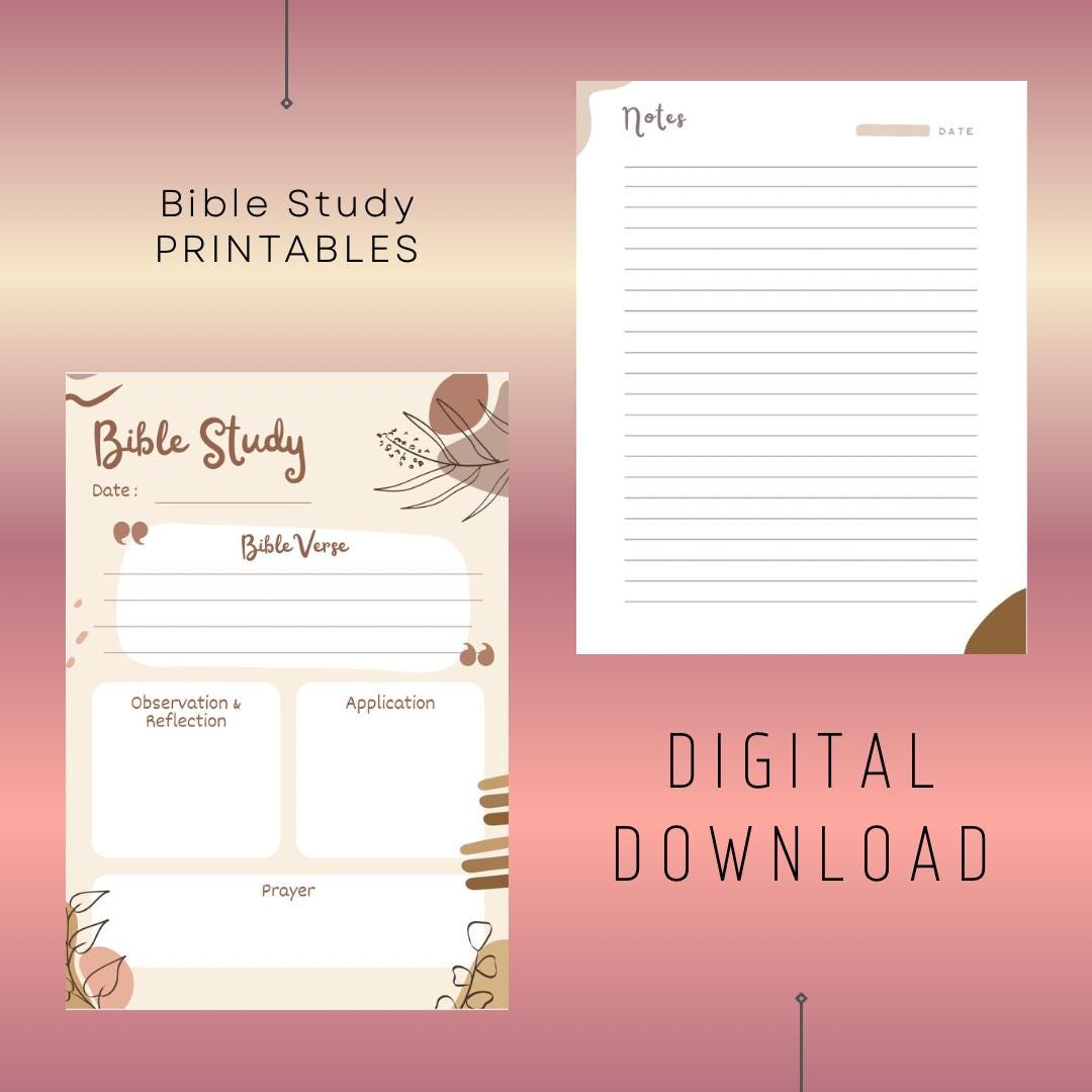 Bible Study Printable Journal Pages | Scripture Study & Reflection ...
