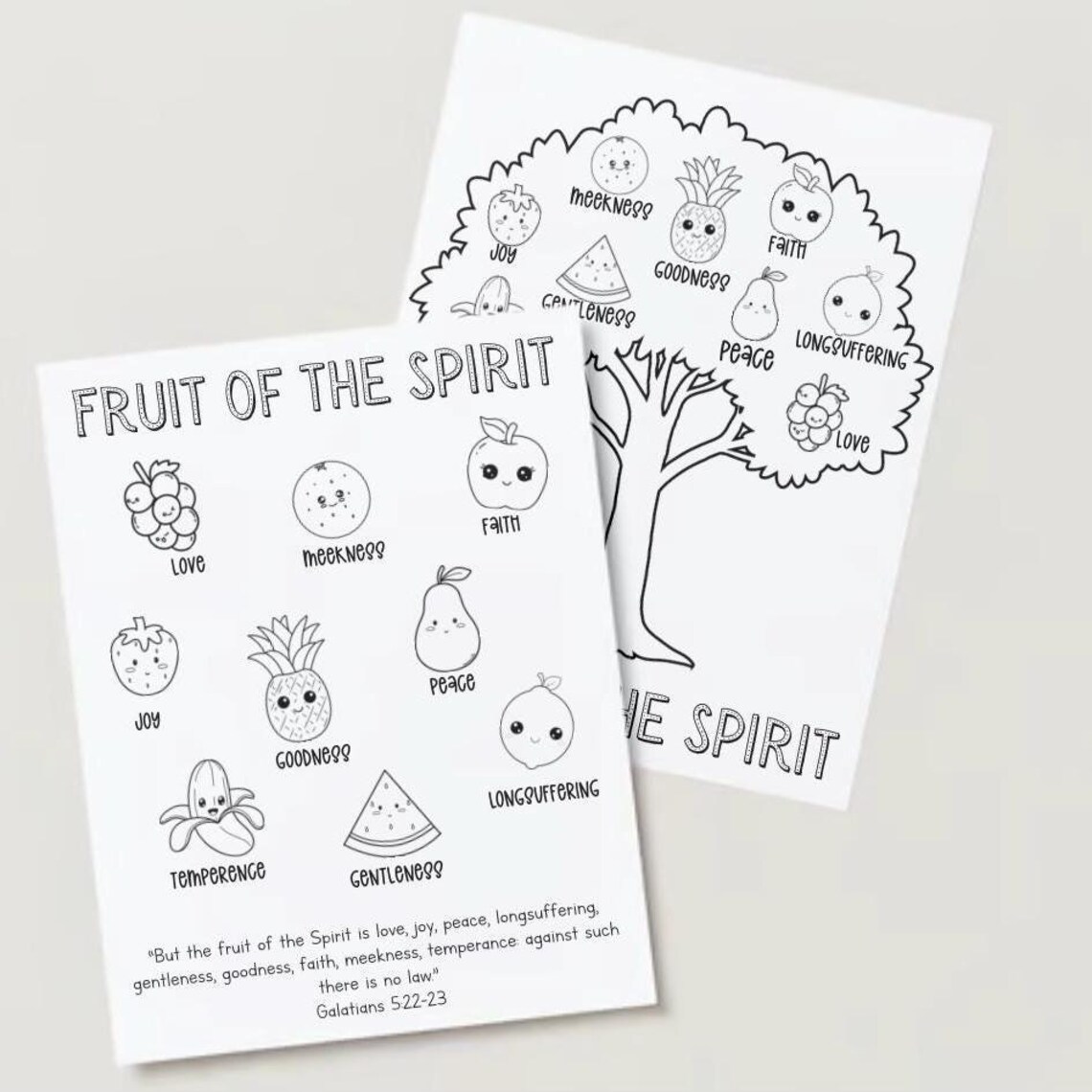 Fruit of the Spirit Coloring Page Printables for Lesson Kid’s Activity ...