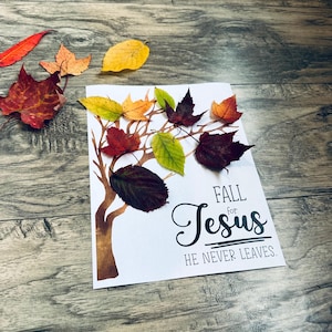 Fall for Jesus He Never Leaves Kid’s Activity Craft Paper Sunday School ...