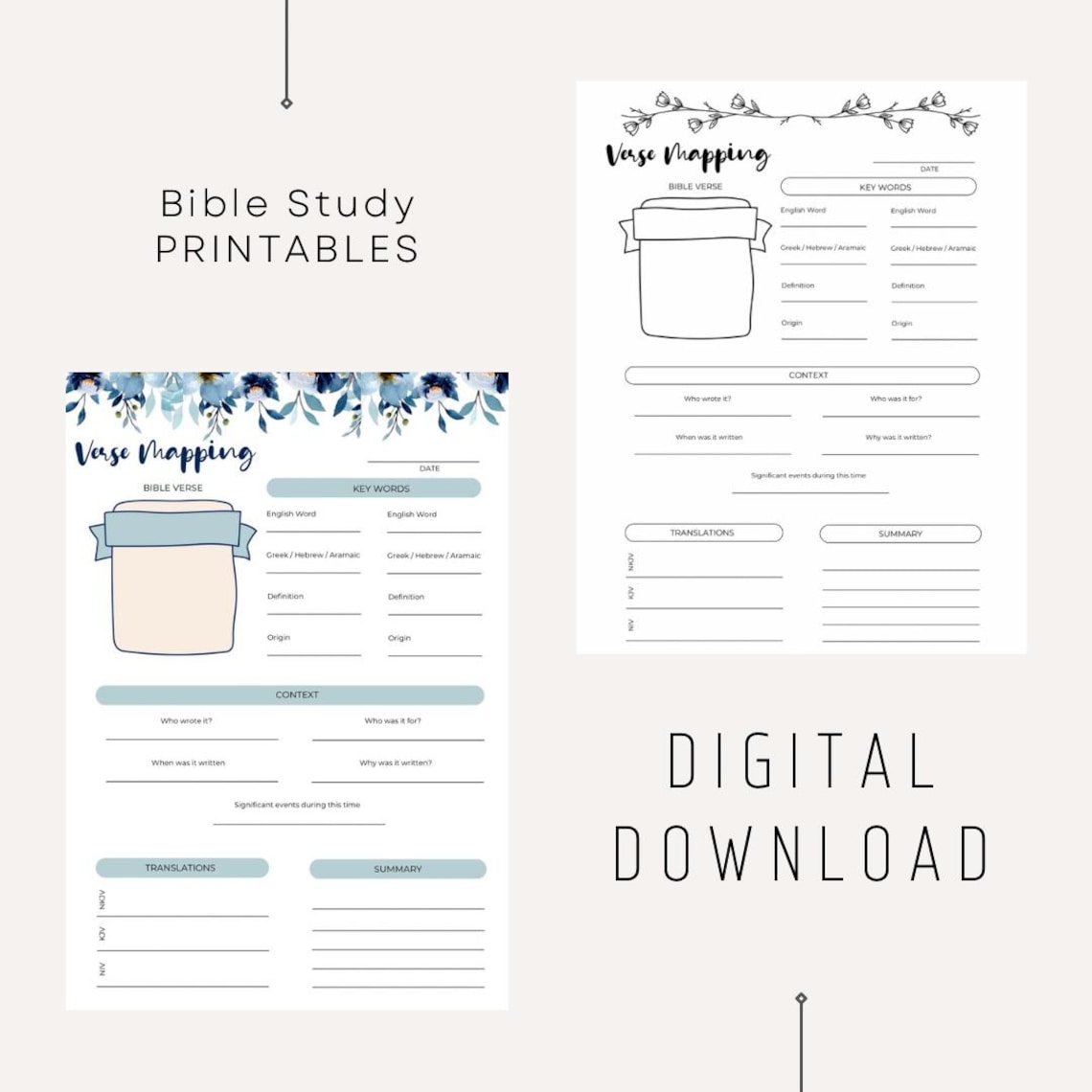 Verse Mapping Printable Bible Study Worksheet | Scripture Study ...