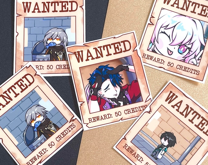 Wanted Poster Stickers - Unofficial Honkai Star Rail Merch - Etsy