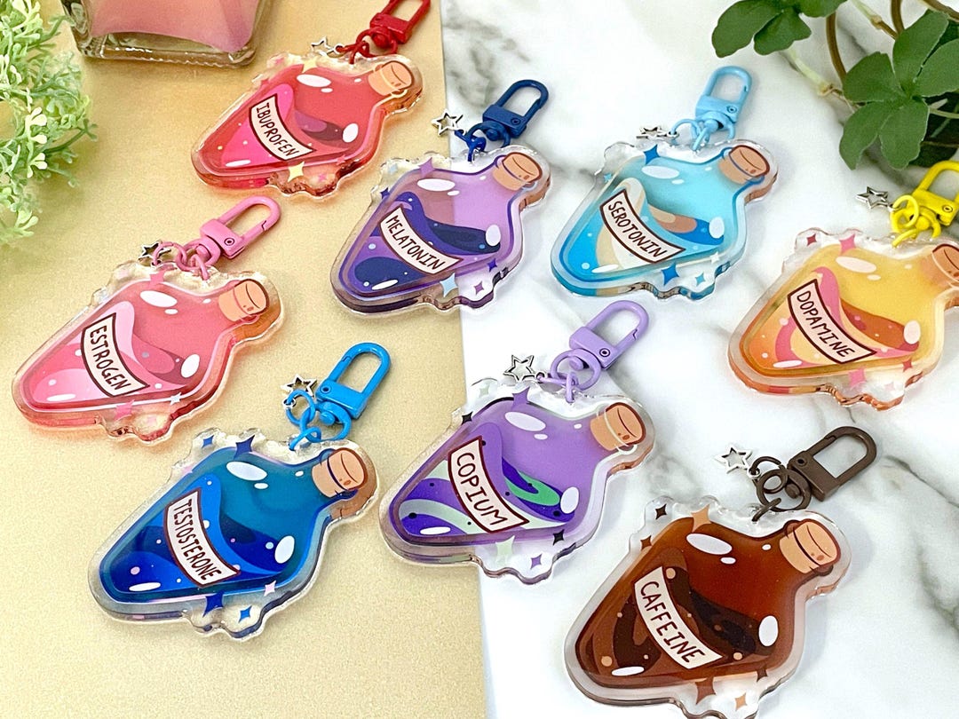 Medicine Potion Charms - Magic Bottle Keychains - Etsy Australia