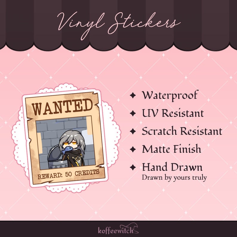 Wanted Poster Stickers - Unofficial Honkai Star Rail Merch - Etsy