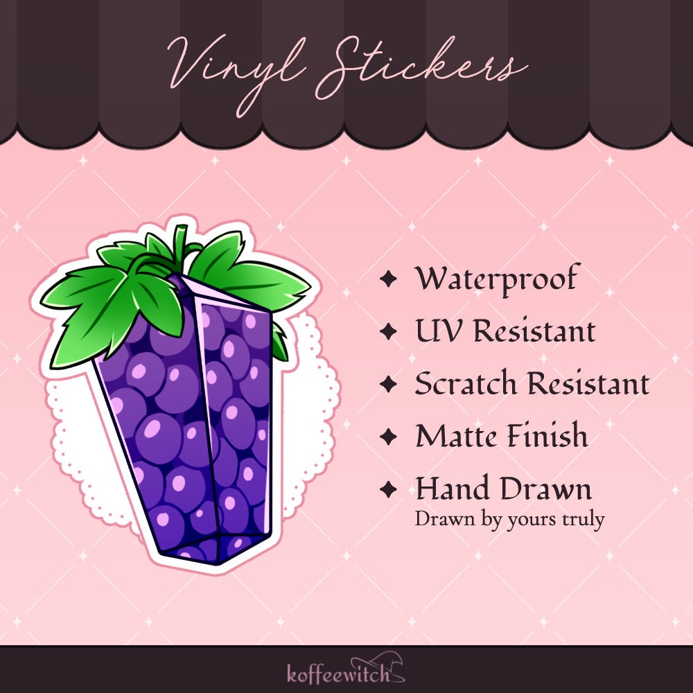 FFXIV Low Poly Grape Stickers Waterproof Stickers Weatherproof Car ...