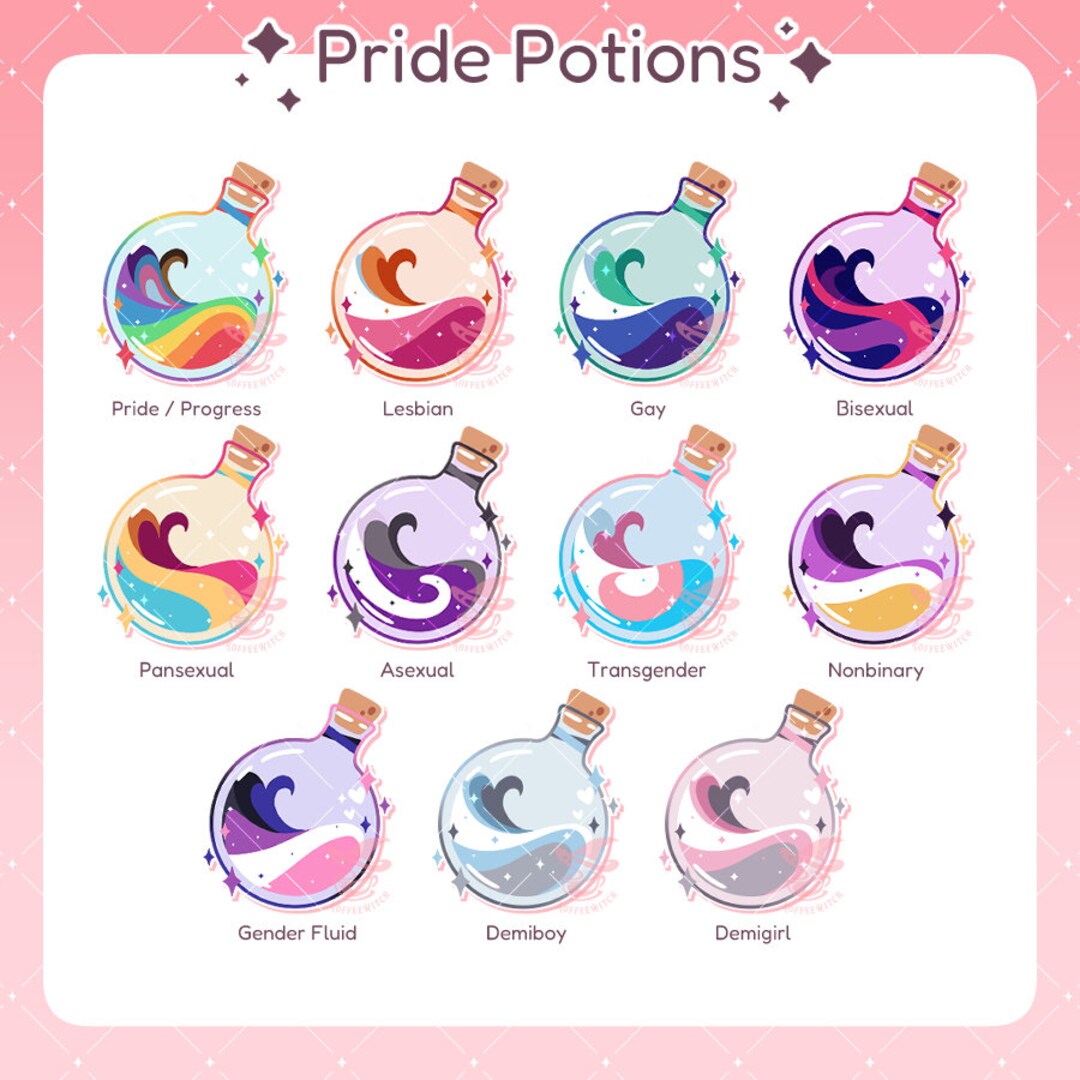 Pride Potion Stickers LGBTQ+ Stickers - Etsy