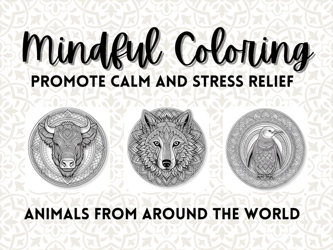 Anxiety Relief Coloring Pages for Adults/kids, 30 Printable Pages of ...