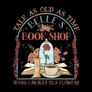 Retro Tale as Old as Time Belle's Book Shop Png, Retro Belle Png, Retro ...
