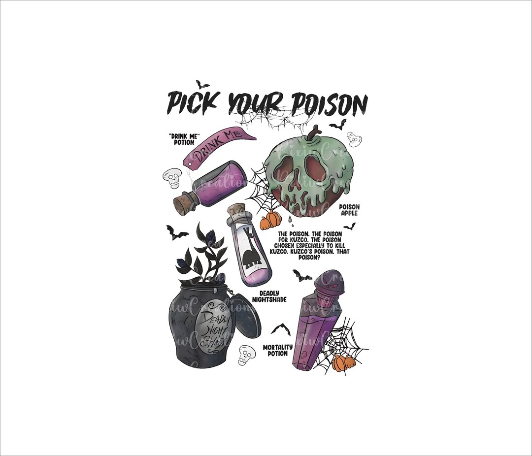 Retro Pick Your Poison Halloween Png, Pick Your Poison Png, Villains ...
