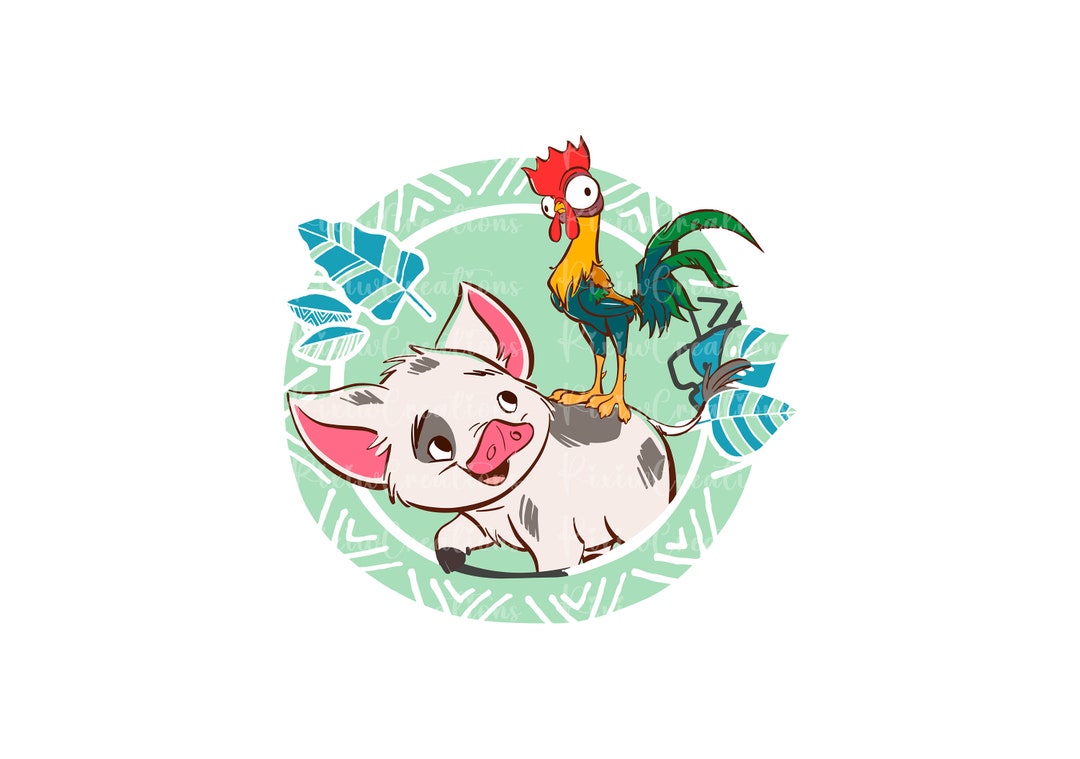 Retro Pua and Heihei Moana Png, Moana Png, Pua and Heihei Png, Pua Png ...