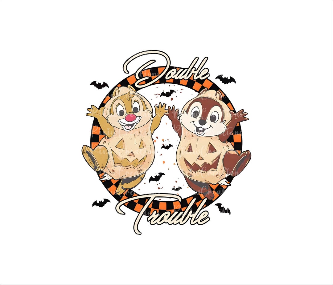 Retro Double Trouble Halloween Png, Double Trouble Halloween Png ...