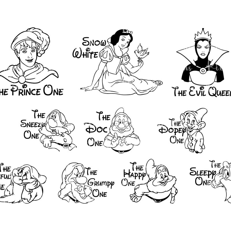 Seven Dwarfs Dtf Transfer - Etsy