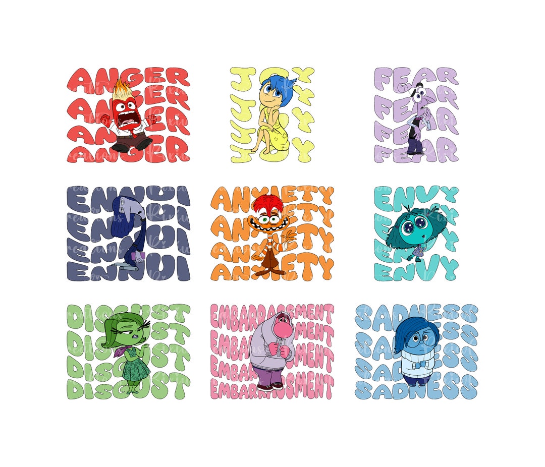 Inside Out 2 Characters Bundle Svg Png, Svg for Cut, Inside Out 2 Png ...