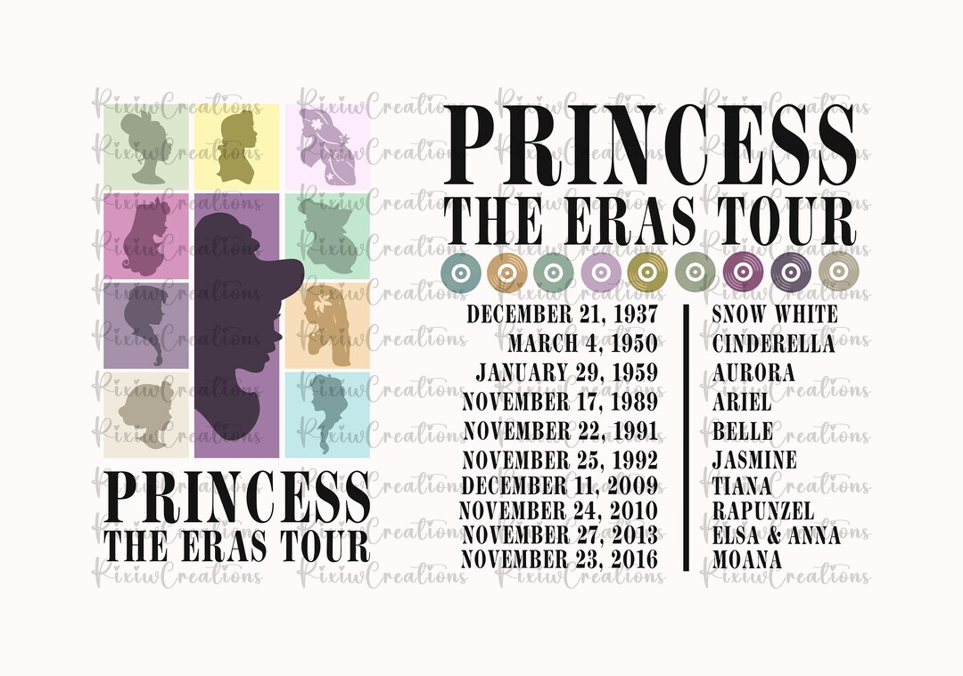 Princess Svg, the Eras Tour Princess PNG, Princess Comfort Color Png ...