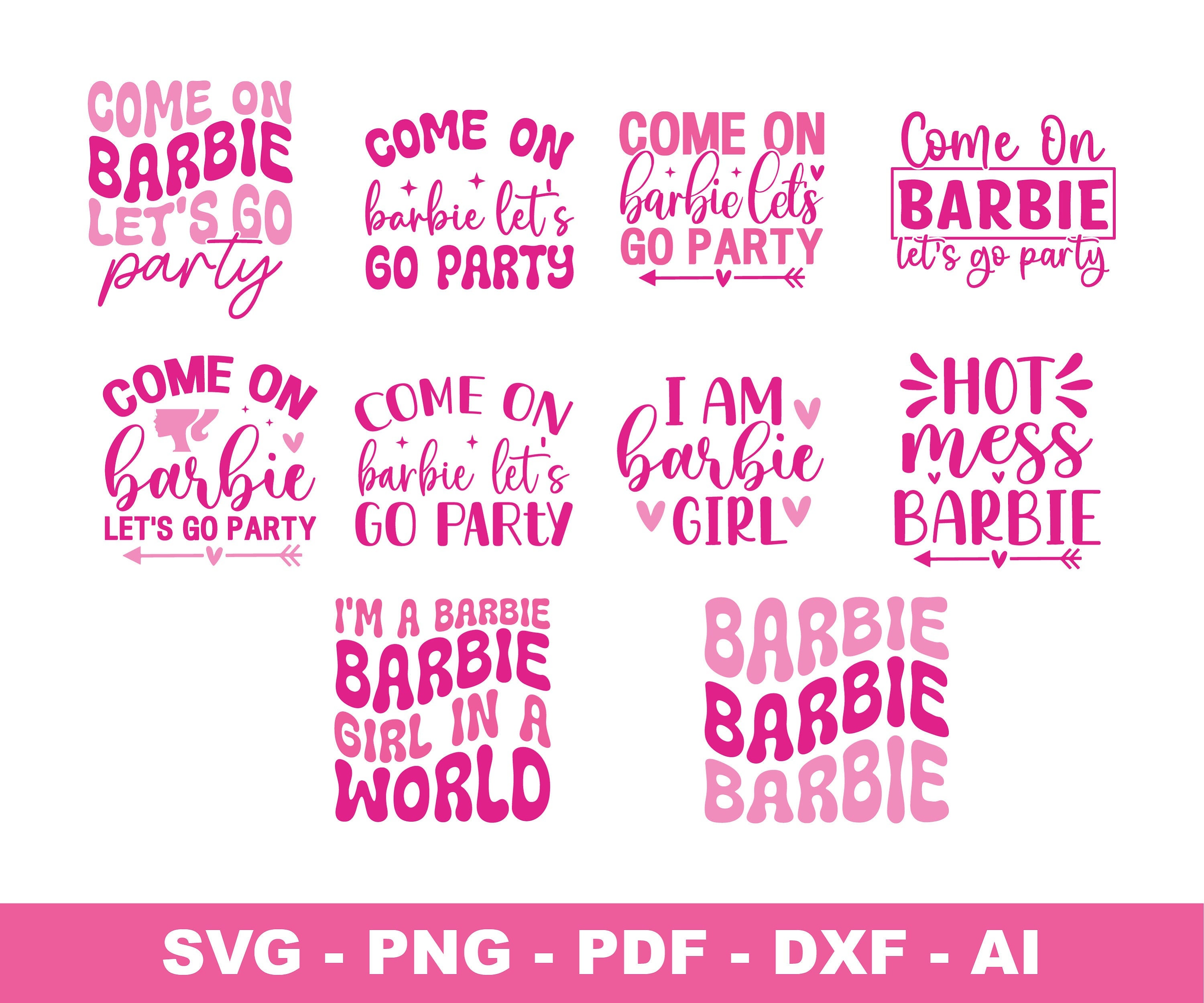 10 Barbi Svg Bundle Barbi Set Paper Barb Barb Characters - Etsy