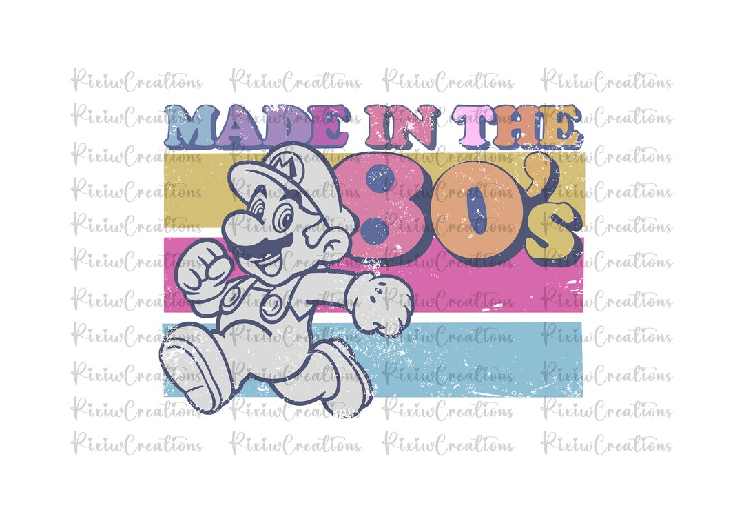 Super Mario 80s Retro Png, Super Mario Clipart, Printable Mario Png ...