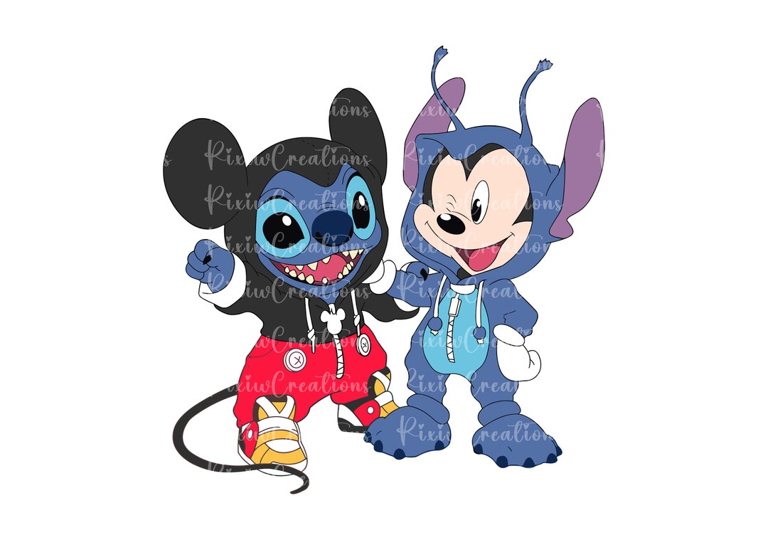Mickey and Stitch Png, Friend Squad Png, Stitch Png, Mickey Png Png ...
