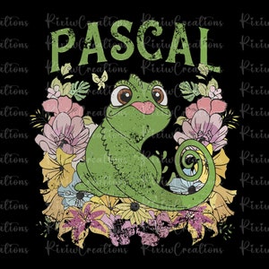 Retro Rapunzel Pascal Png, Retro Princess Png, Retro Pascal Png, Floral ...