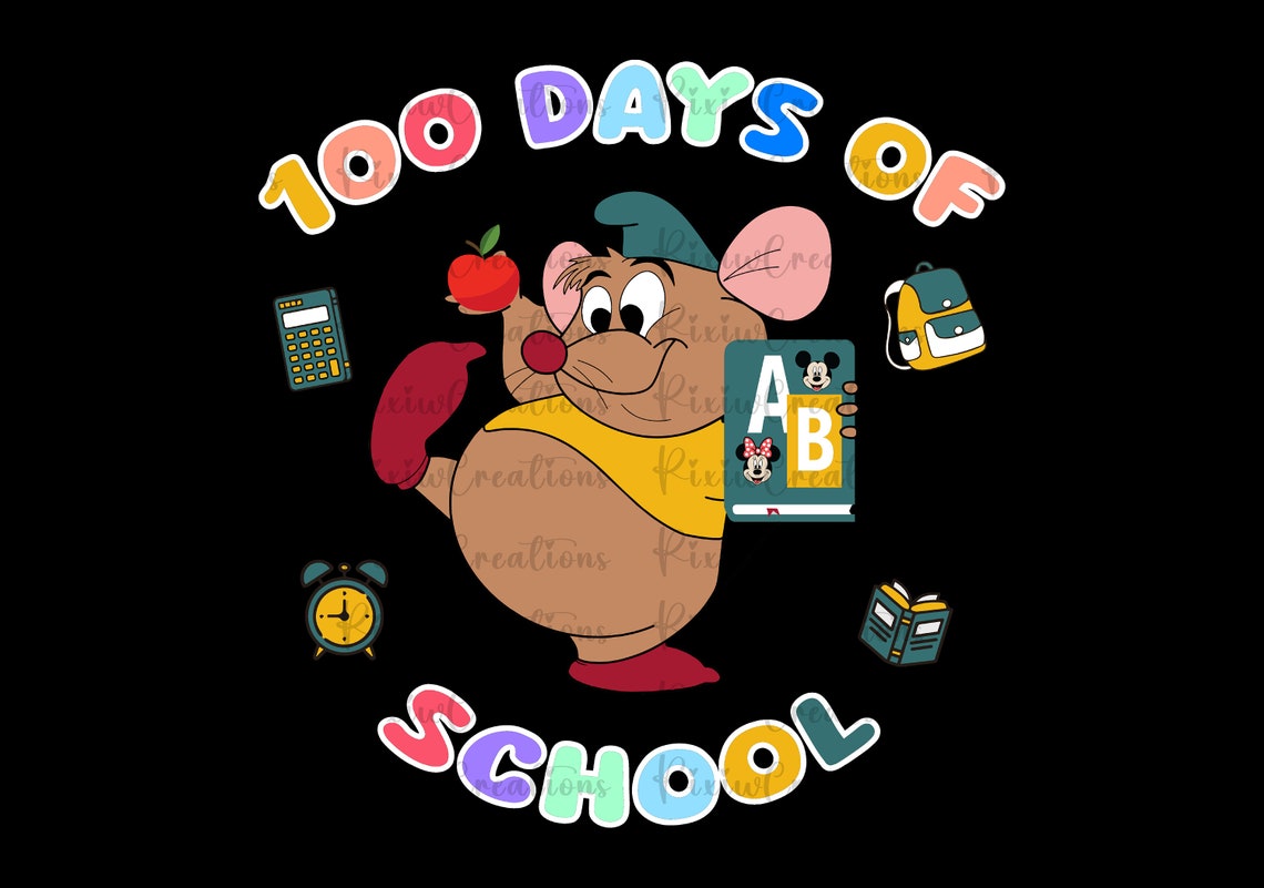Gus Gus Back to School 100 Days Png, 100th Day of School Png, 100 Days ...