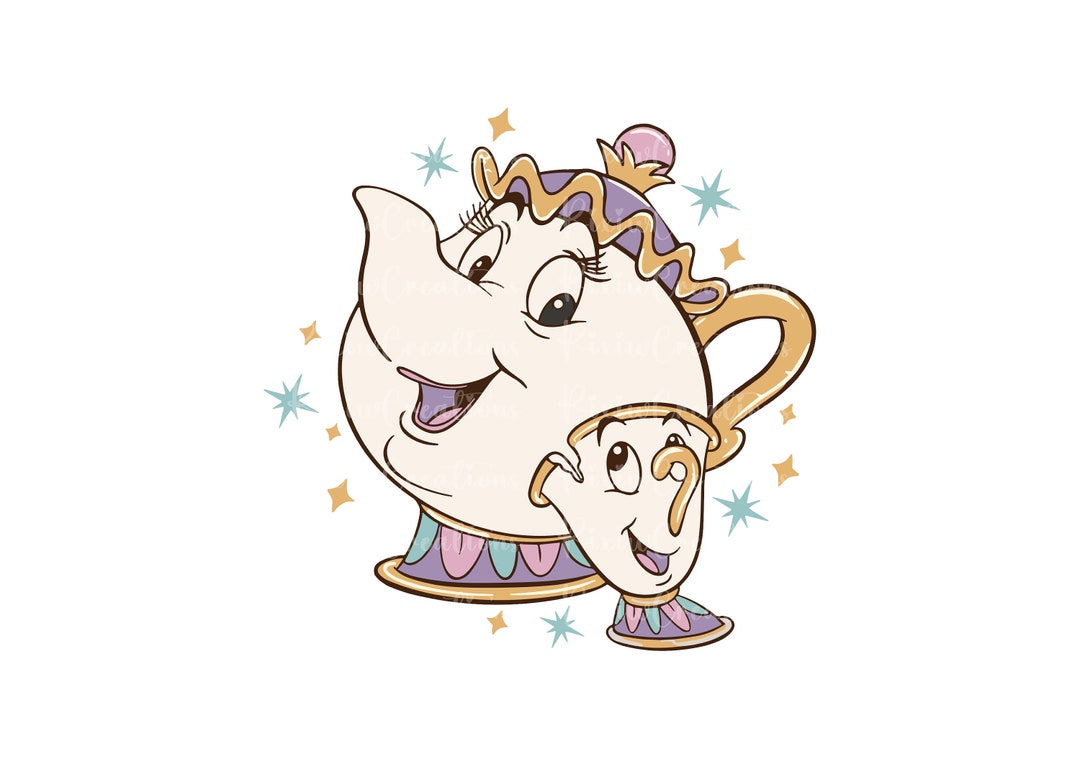 Retro Chip and Mrs. Potts Png, Chip and Mrs. Potts Shirt Png, Princess ...