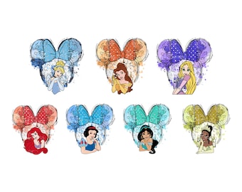 Princess Forever Friends, Watercolor Princess Png Bundle, Princess Png ...