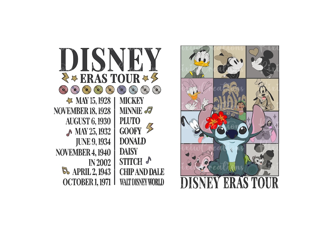 The Eras Tour Stitch Png, Double-sided Png, Stitch Png, Mouse and ...
