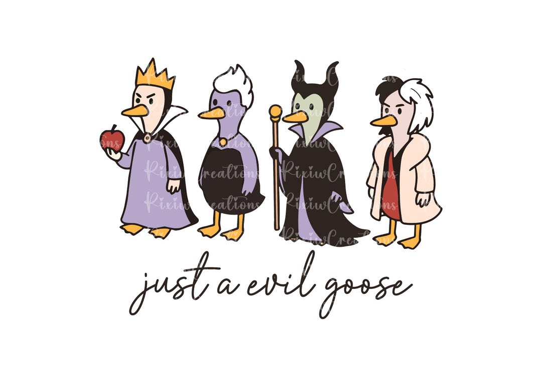Just a Evil Goose Png Svg, Villain Png, Villains Svg, Svg for Cricut ...