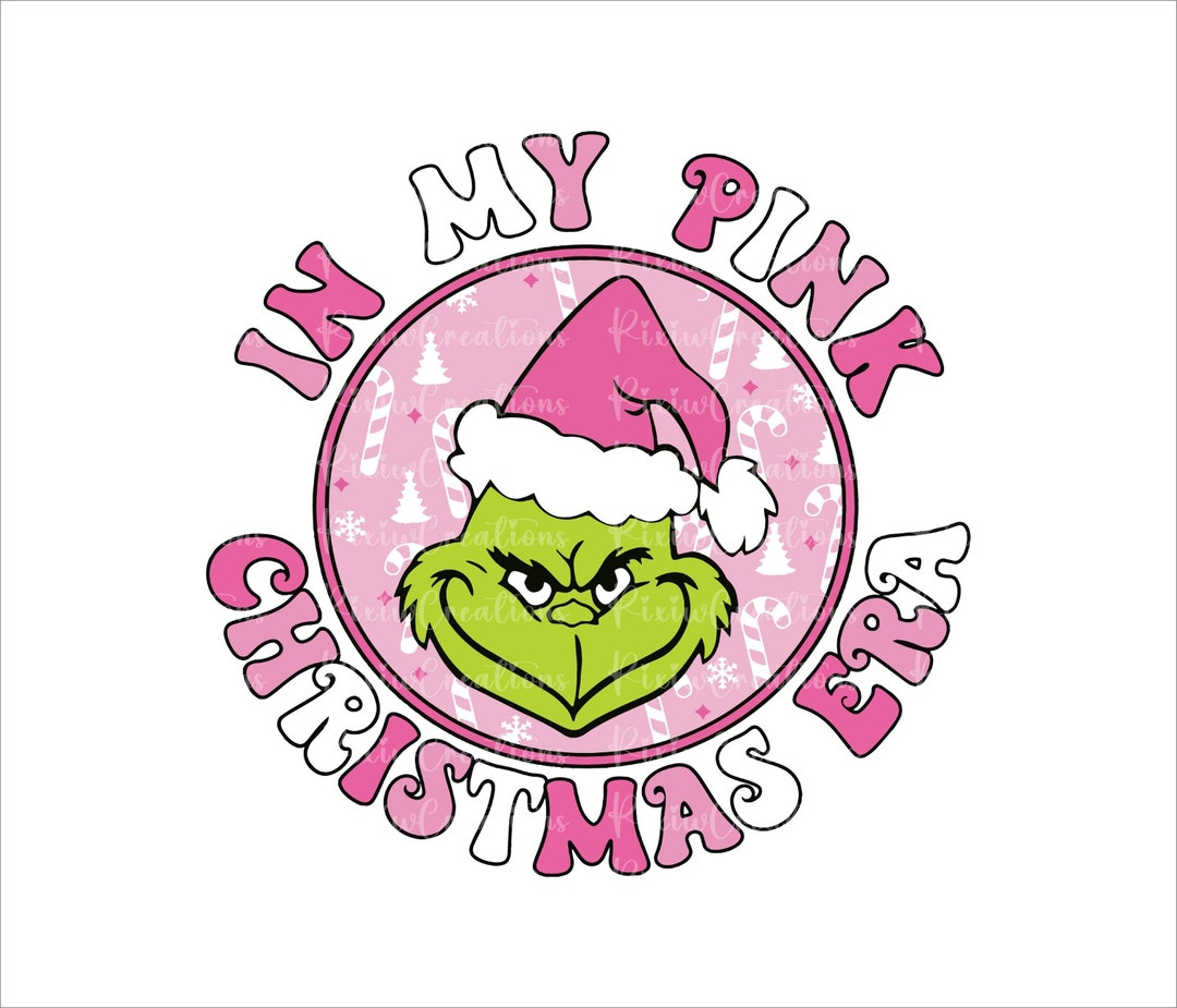 In My Pink Christmas Era Svg Png, Pink Grinch Svg, Christmas Png, Retro Christmas Svg, Grinch ...
