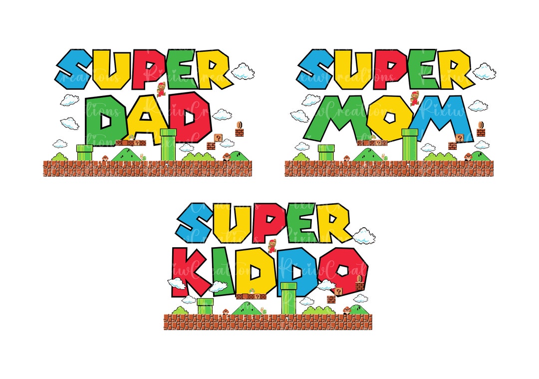 Super Mario Family Matching Png, Mario Dad Mom and Kid Png, Family ...
