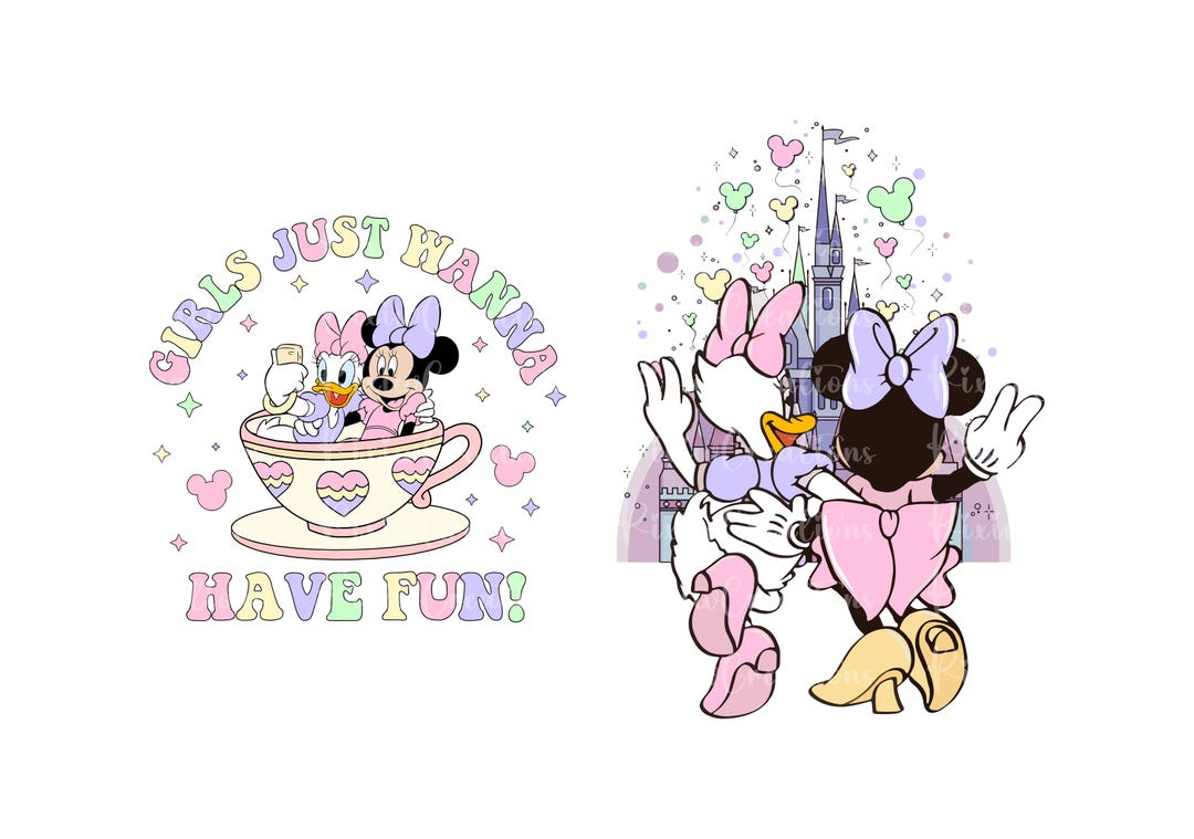 Girls Just Wanna Have Fun Png, Mouse and Duck Shirt, Besties Svg, Girl ...