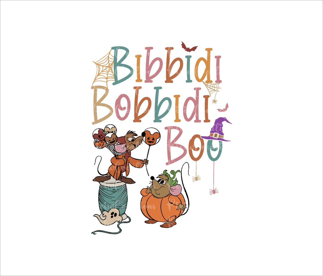 Jaq and Gus Gus Halloween Png, Princess Halloween Svg, Bibbidi Bobbidi ...