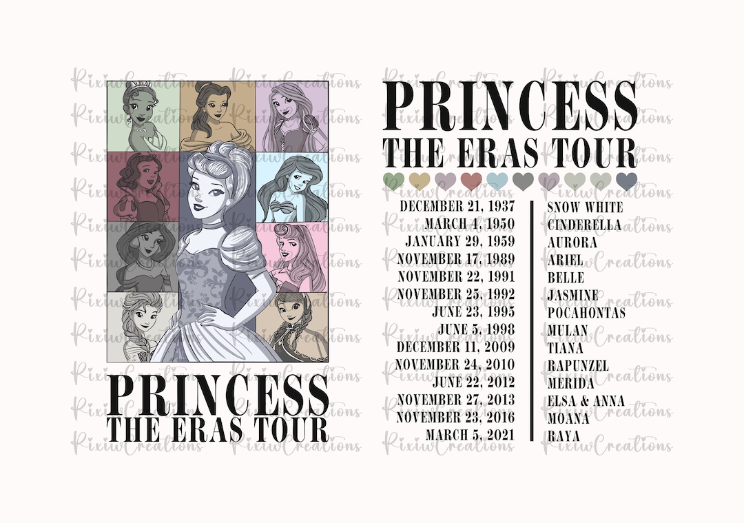 Princess Svg, the Eras Tour Princess PNG, Princess Comfort Color Png ...