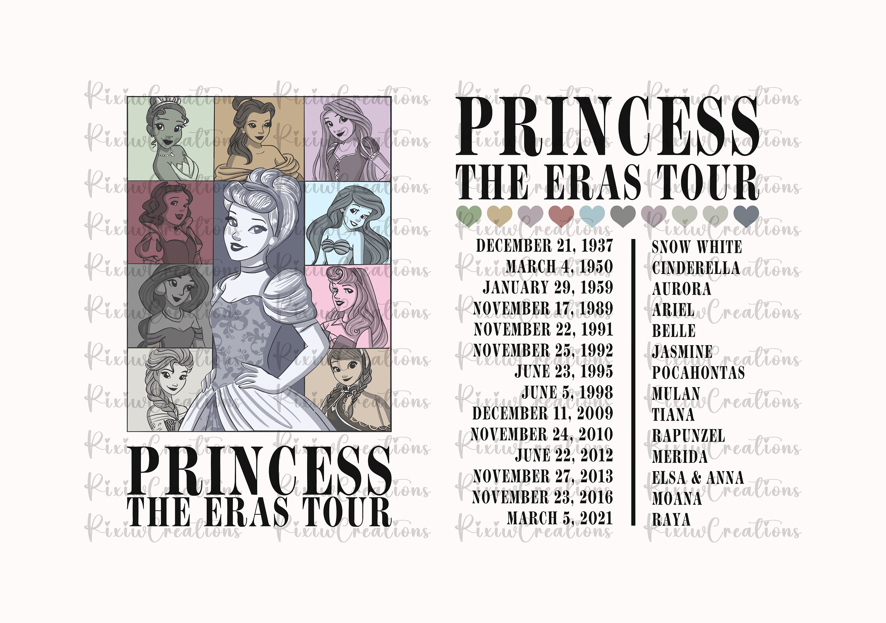 Princess Svg, the Eras Tour Princess PNG, Princess Comfort Color Png ...