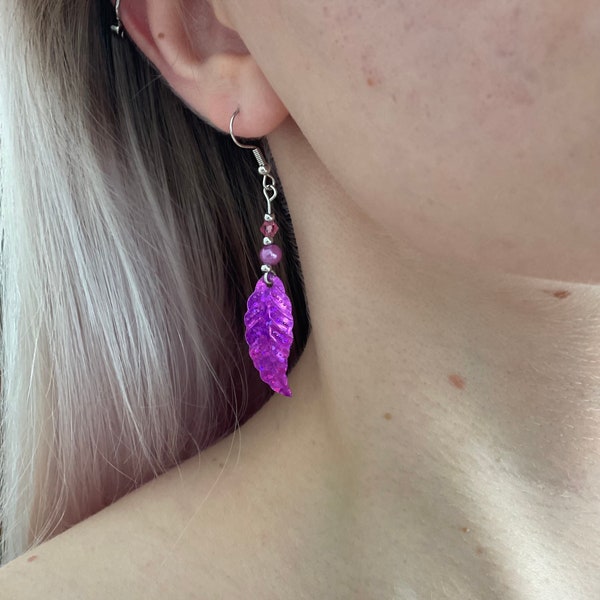 Purple Reflective Earrings - Etsy