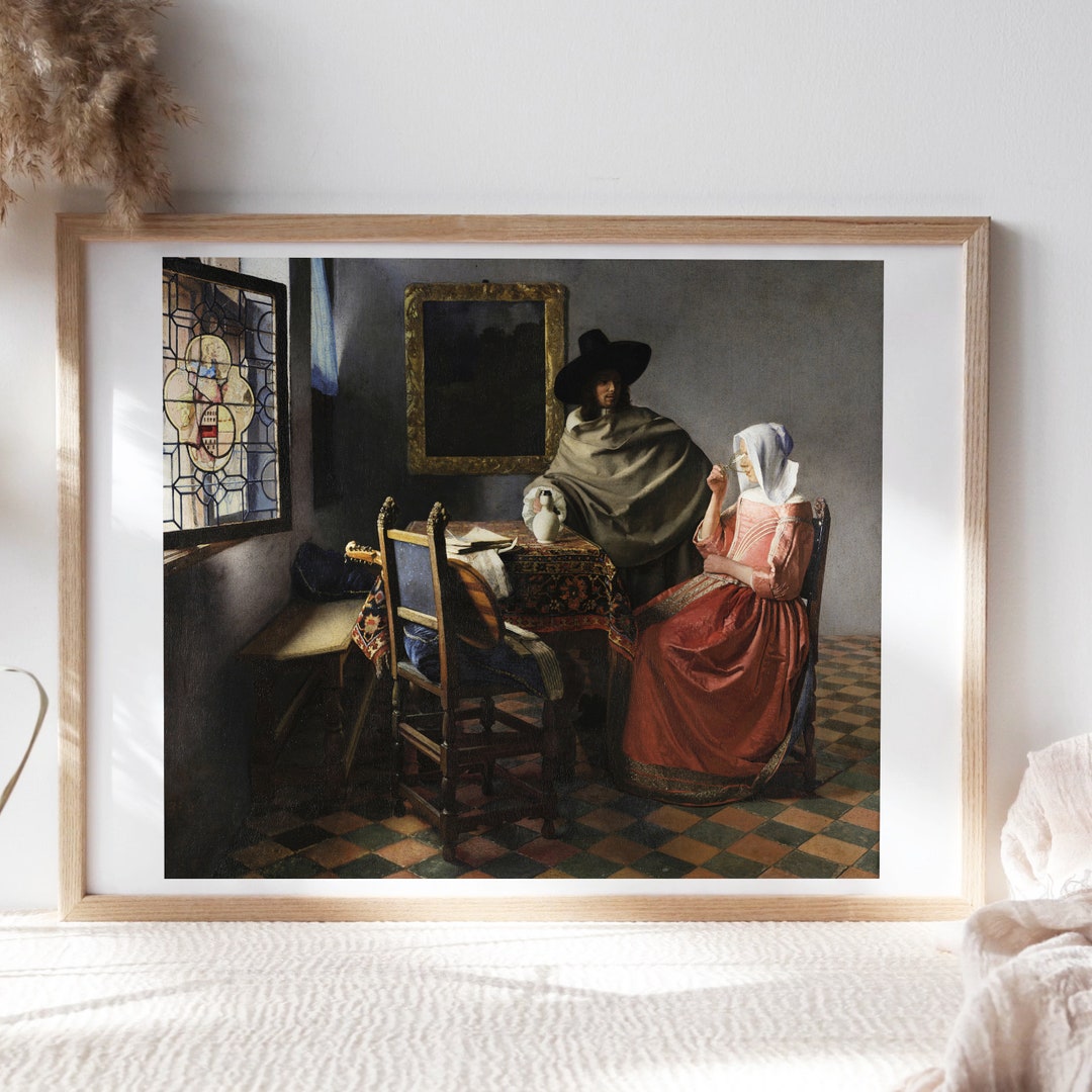 Johannes Vermeer the Glass of Wine 1661 Living Room Wall - Etsy