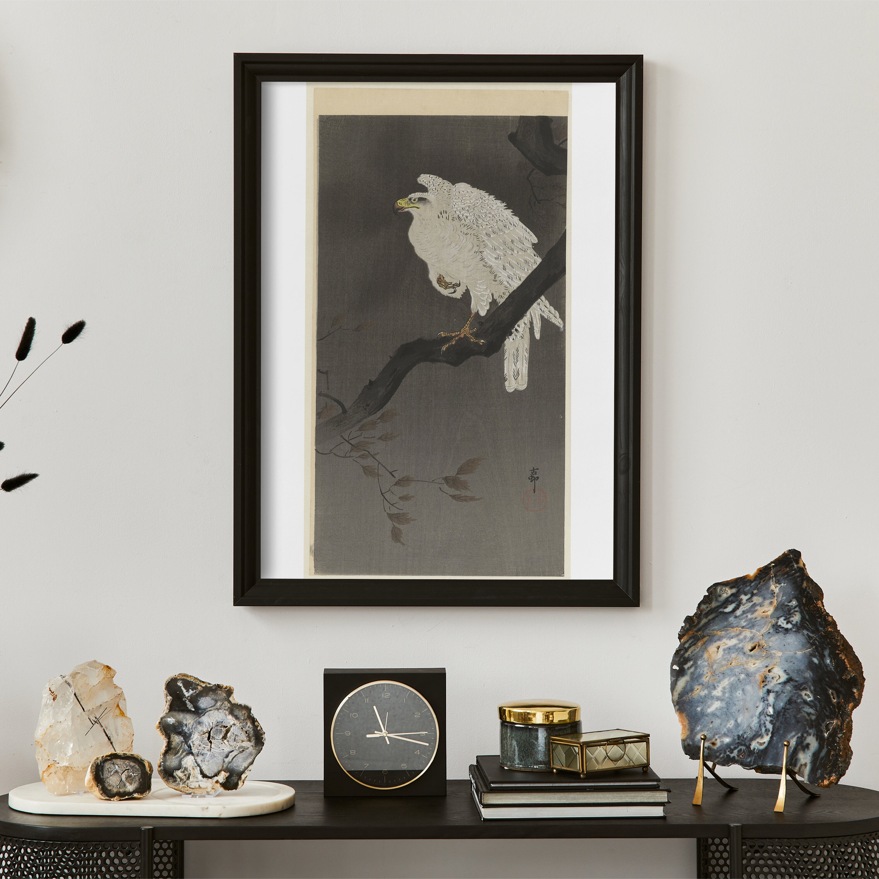 Ohara Koson, Snowy Eagle on A Tree Branch, Wall Décor Premium Canvas ...
