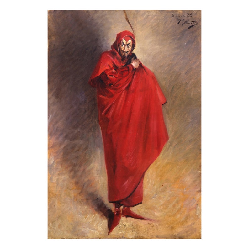 Paul Mathey, Portrait of a Man as Mephistopheles 1888, Fine Art Poster ...