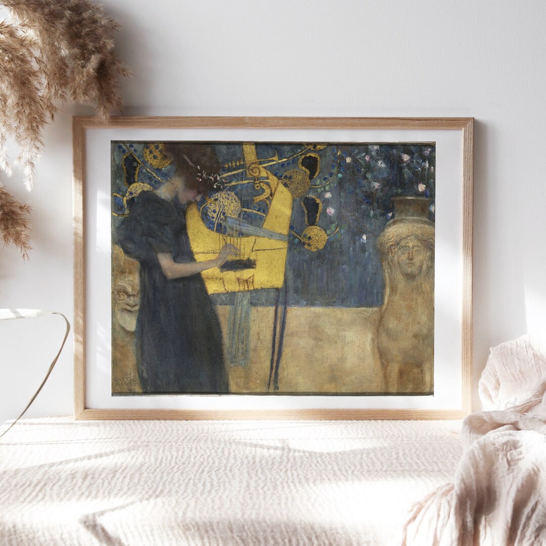 Gustav Klimt, Music, 1895, Living Room Decor, Premium Canvas Paper ...
